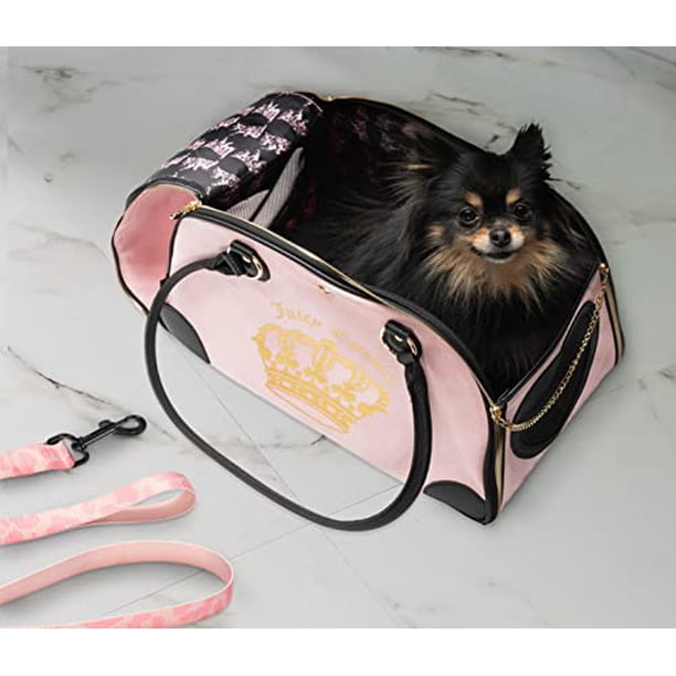 Juicy couture Pet carrier - crown Printed Pink Faux Suede Small Dog or ...