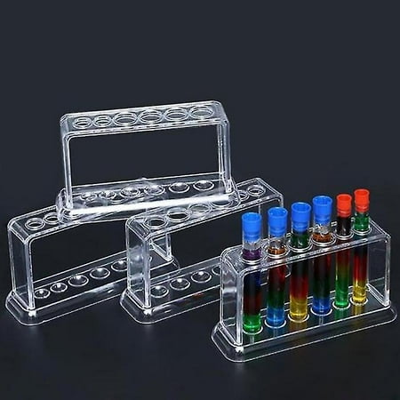 Transparent Plastic Clear Test Tube Rack 6 Holes Stand Lab Test Tube ...