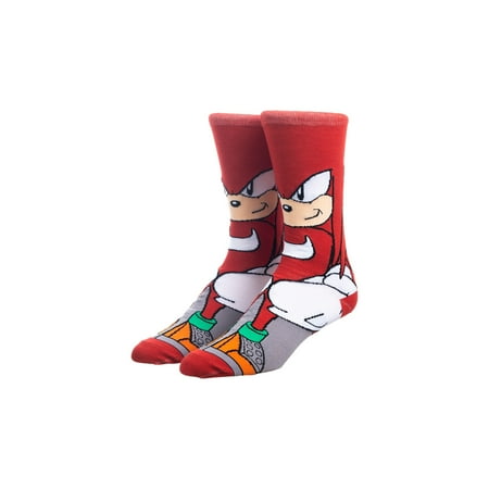 Sonic The Hedgehog Knuckles Character Men's Animigos Crew Socks ...
