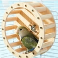Natural Wooden Exercise Wheel for Parrots - Indoor Bird Playground with ...