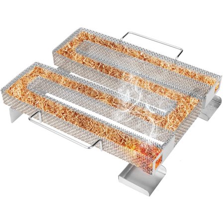 Stainless Steel Pellet Smoker, 8.9 x 8.9 Inch Perforated BBQ Smoker ...