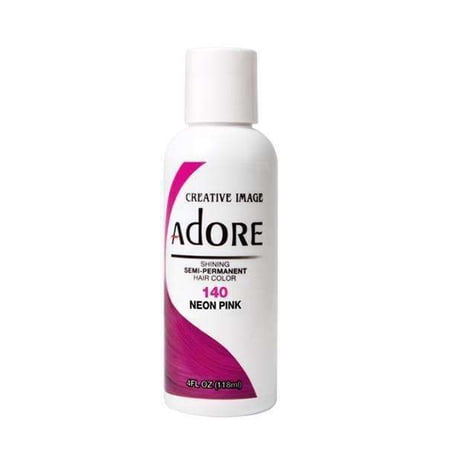 Adore Semi-Permanent Haircolor #140 Neon Pink 4 Ounce (118ml) (3 Pack ...