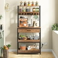 Tribesigns 5 Tier Kitchen Bakers Rack with Power Outlets, Storage Shelf ...