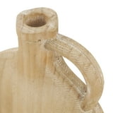 DecMode Slim Jug Inspired Brown Wood Round Vases Set of 2 for Home ...