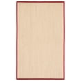 SAFAVIEH Natural Fiber Jovana Border Seagrass Area Rug, Maize/Burgundy ...