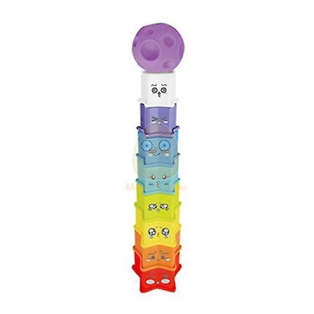 Stacking Cups Toy Set Rubber Ball Game Early Educational Intelligence ...