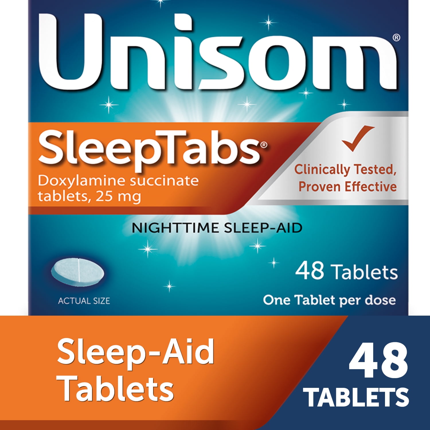 Unisom SleepTabs Tablets (48 Ct), Sleep-Aid, Doxylamine succinate ...