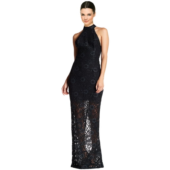 ABS by Allen Schwartz Floral Lace Halter Evening Gown Dress - Walmart.com