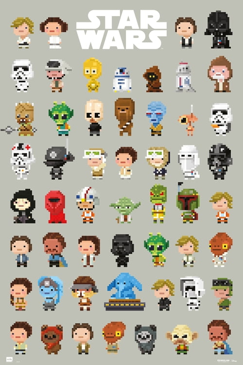 Star Wars 8-Bit Characters Poster (24 x 36) - Walmart.com