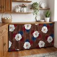 Blue White Red Rose Cabinet Curtains for Kitchen 32"W x 55"L, Patriotic ...