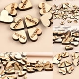 Yesbay Rustic Wooden 100pcs Wood Love Heart Stars Wedding Table Scatter ...