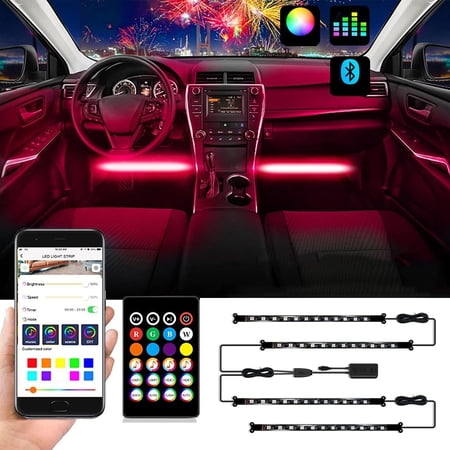 SAYDY Music Sync Car LED Lights, with APP Control & Remote Control, 2 ...