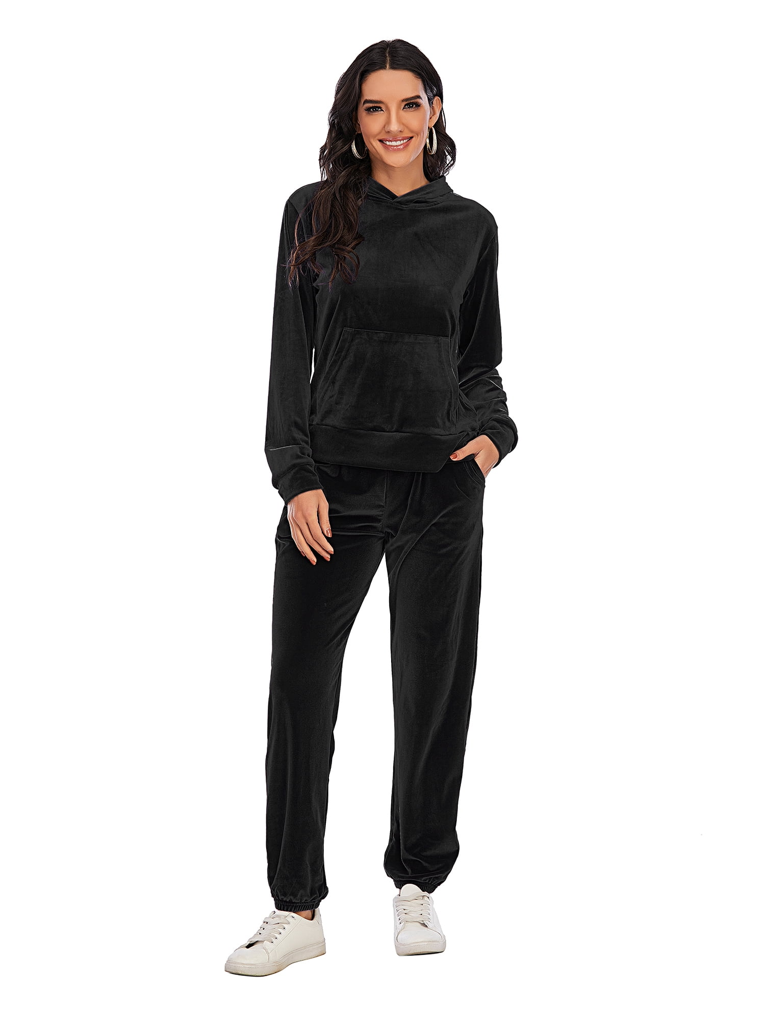 DODOING Velvet Track Suits for Women Set Velvet Tracksuit Sweatsuits ...
