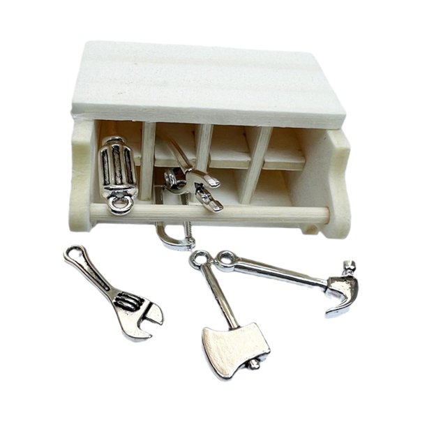 Runquan 7 Pieces Dollhouse Tools Box Simulation Micro Landscape ...