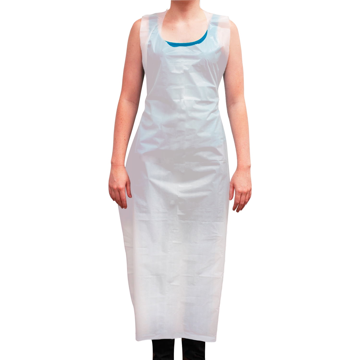 Disposable White Aprons 1.5 Mil Thick, Waterproof, OSFM (Pack of 500 ...