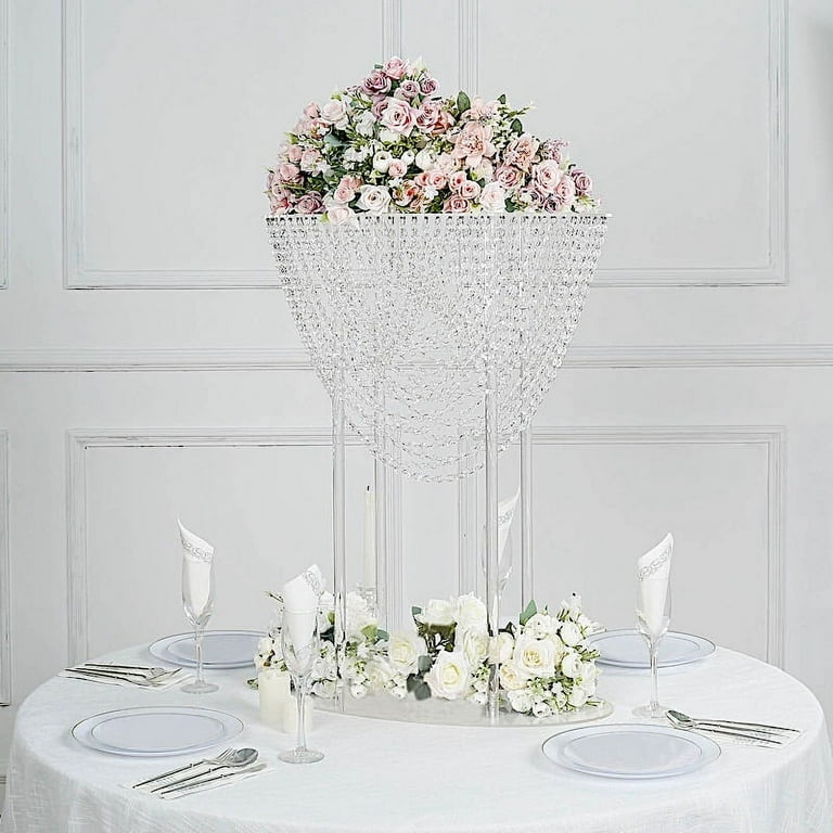 Acrylic Centerpieces Sales 30" Gold Acrylic Crystal Goblet Candle