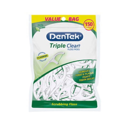 Dentek Triple Clean Floss Picks - 150 Ea, 3 Pack - Walmart.com