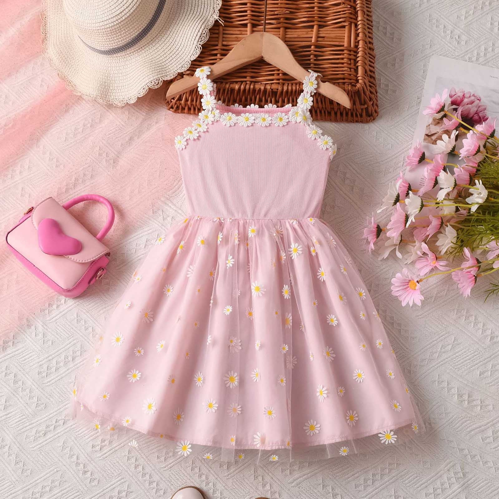 Robes pour Filles Tout-Petits Bébé Filles Été Manches à Volants Fête de ...