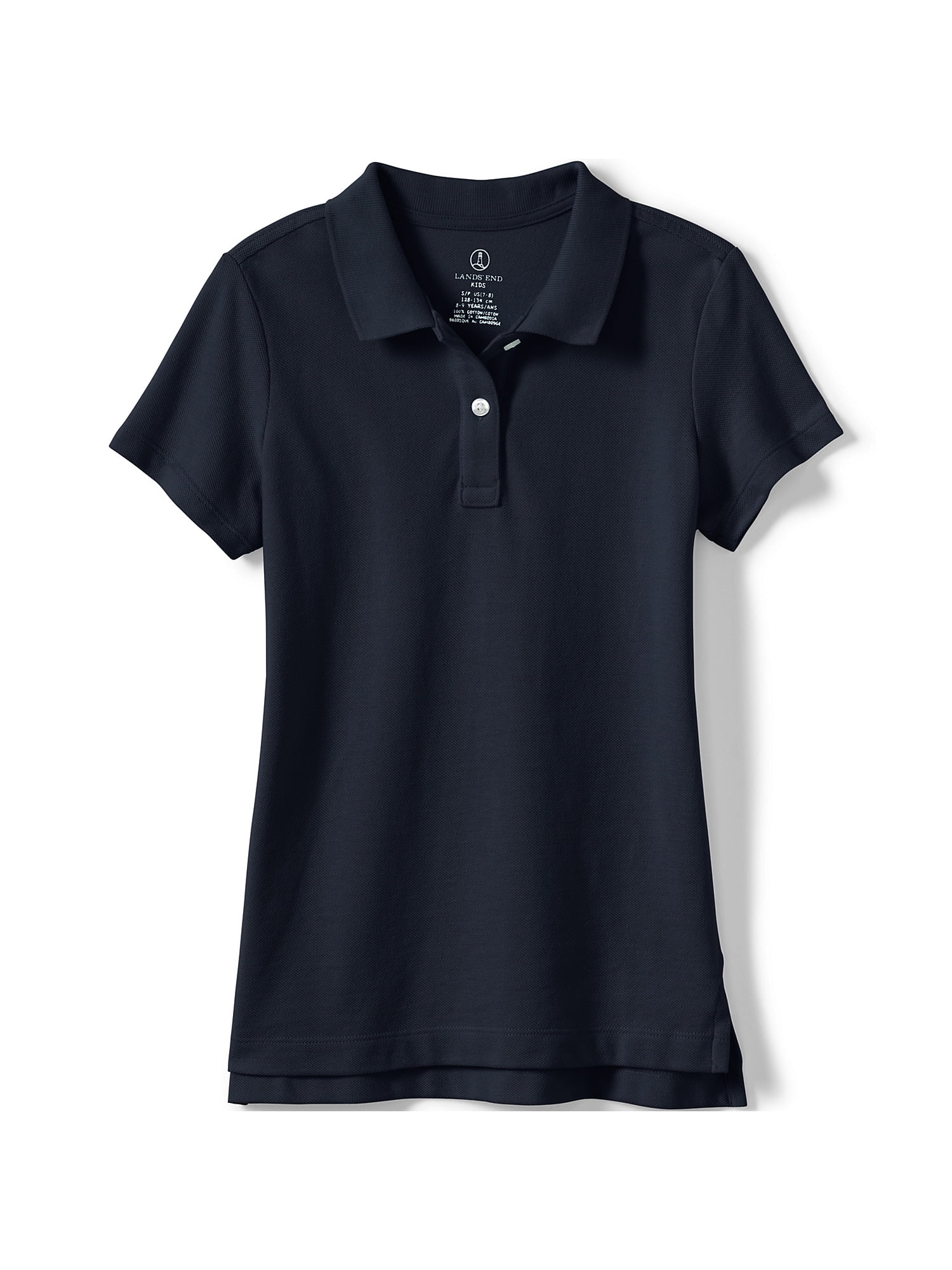 Lands' End School Uniform Girls Short Sleeve Feminine Fit Mesh Polo ...