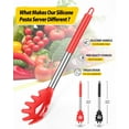 Pack of 2 Silicone Pasta Fork, Kitchen Heat Resistant Noodle Spoon ...