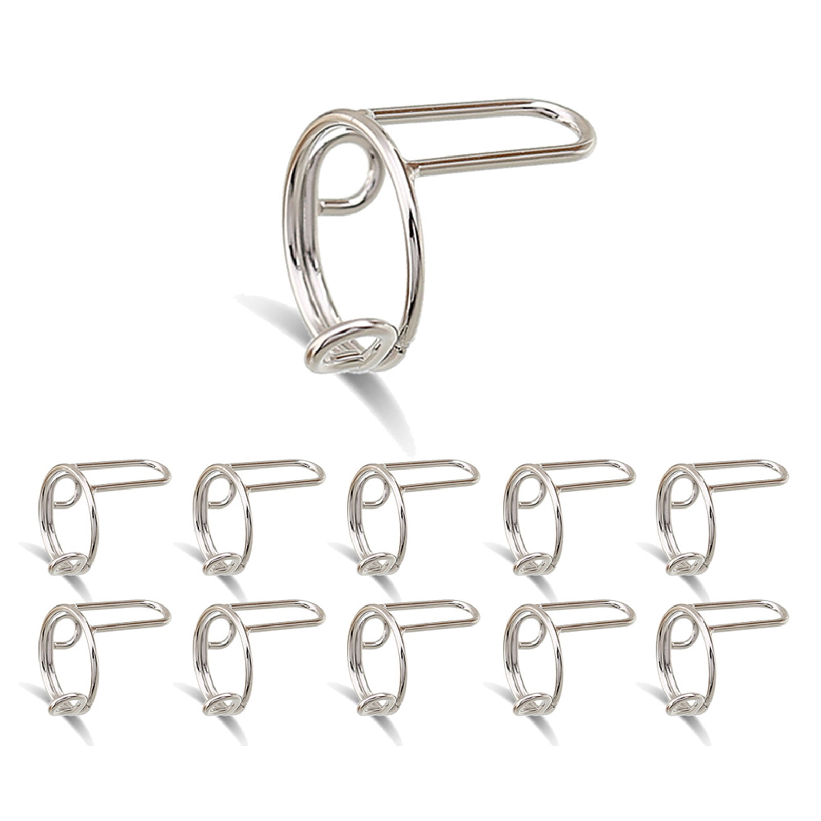 Graflsoa Adjustable Metal Nail Rings Set Of 10 - Stylish Detachable Nail Jewelry For Manicure-Free Look  Silver Tone  Eco-Friendly Plating  Perfect Fo