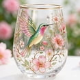 2026 Garden Morning Bliss Glass Tea Cup, Embossed Hummingbird Floral ...