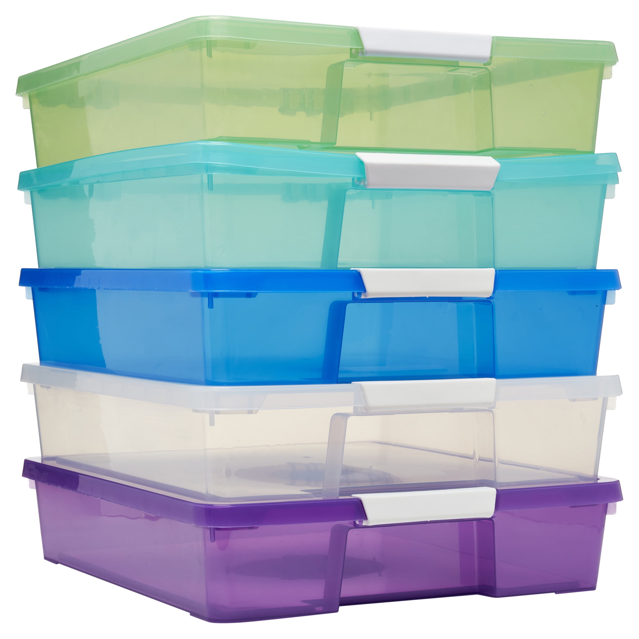 Storex 12x12 Stack & Store Box, Assorted Colors, Case of 5 - Walmart.com