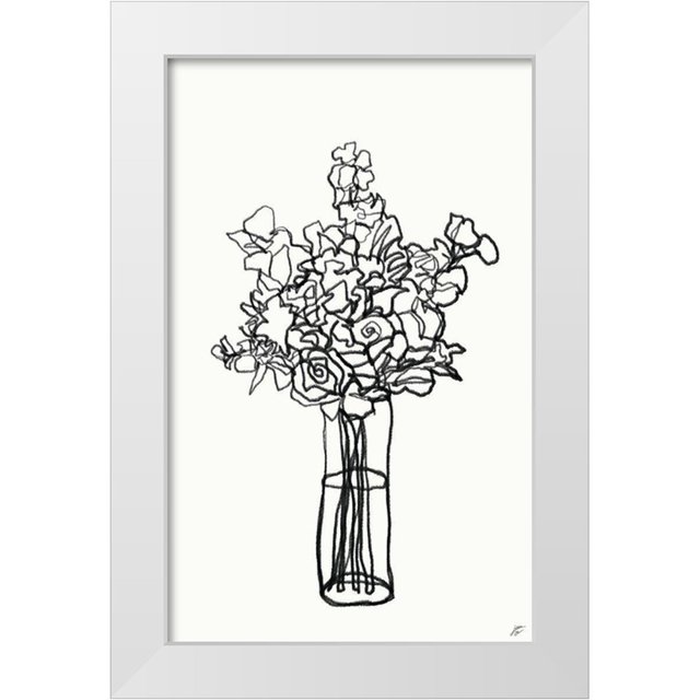 Lee, Judson 17x24 White Modern Wood Framed Museum Art Print Titled - Floral Arrangement II ...