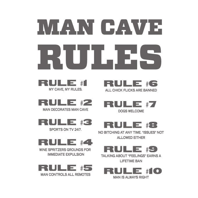 Man Cave Rules Vinyl Graphic - Small - Clay - Walmart.com