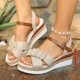 Bibifish Womens Wedge Sandals Feminine Polished Soft Open Toe Ankle ...