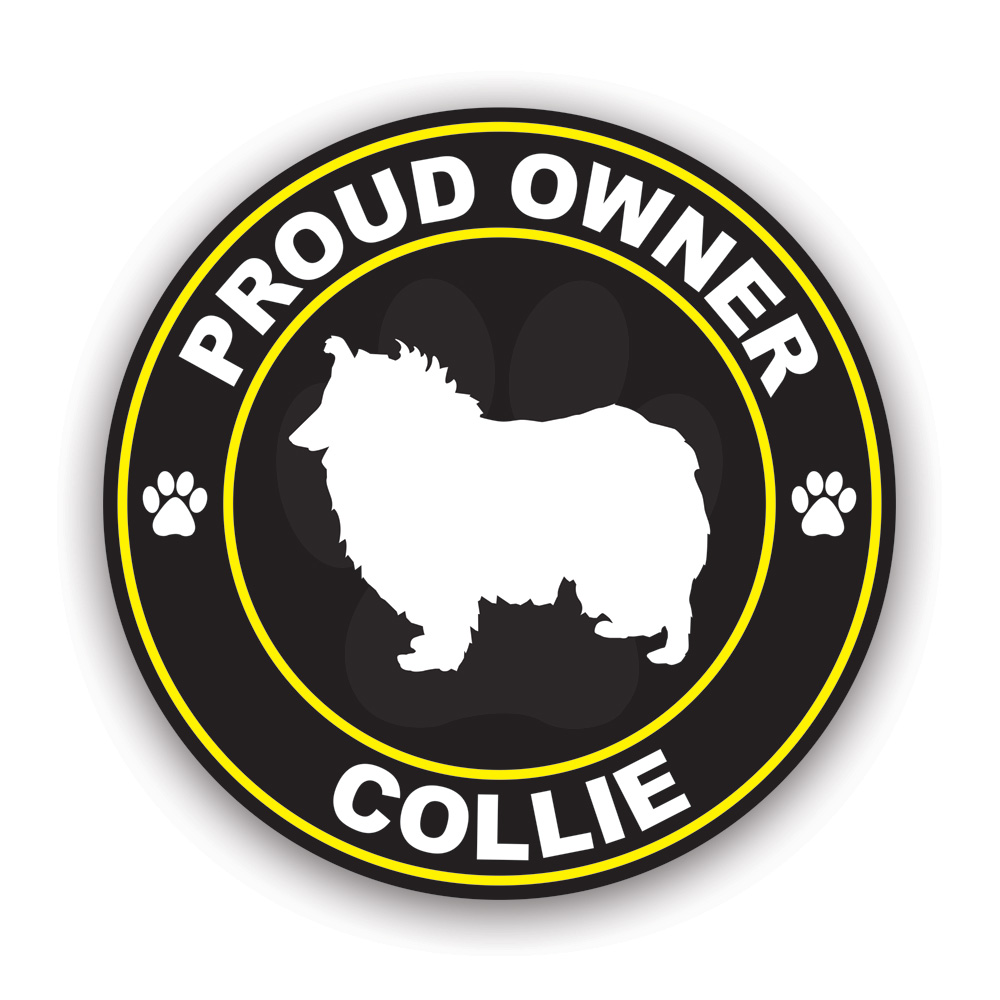 Proud Owner Collie Sticker Decal - Self Adhesive Vinyl - Weatherproof ...