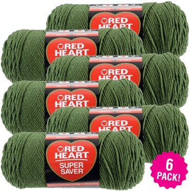 Red Heart With Love Yarn - Evergreen, Multipack of 6 - Walmart.com