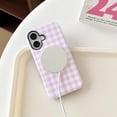 Compatible with iPhone 16 Case, Cute Aesthetic Gingham Plaid Phone Case ...