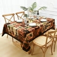 Rustic Country Rectangle Tablecloth, Farmhouse Lodge Bear Moose Deer ...