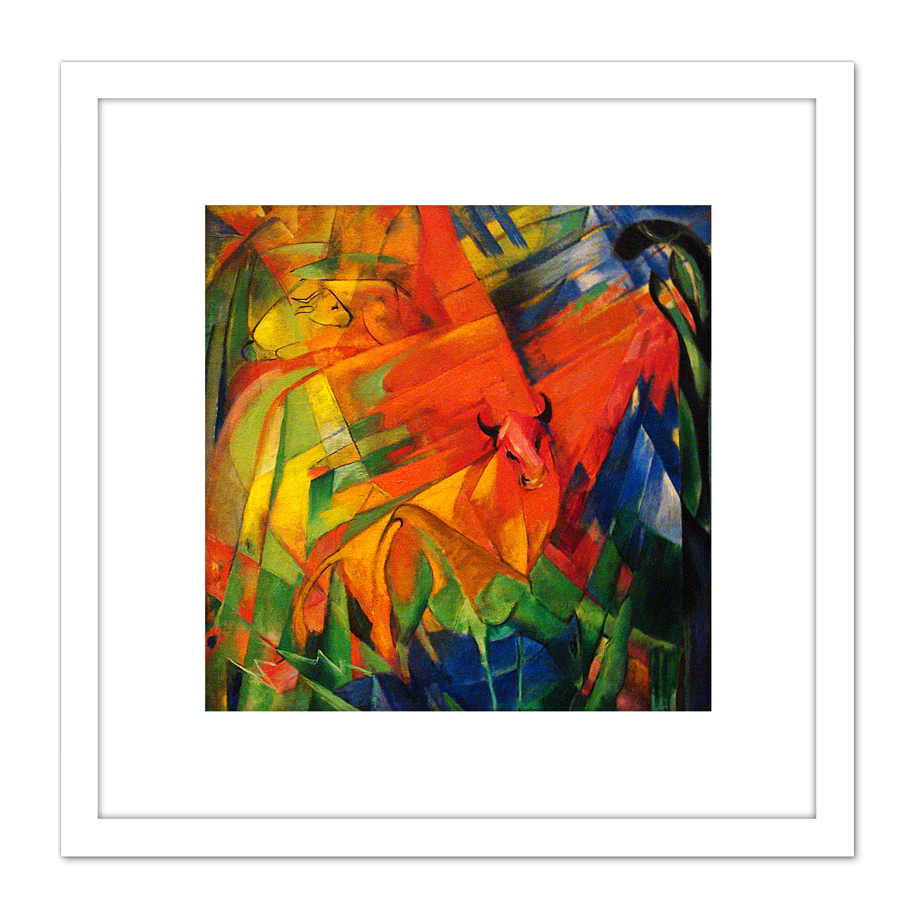 Marc Animals In Landscape Expressionist Painting 8X8 Inch Square Wooden ...