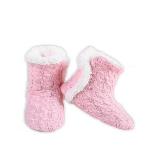 Women's Cable Knit Booties House Slippers w/ Sherpa Fleece Lining and ...