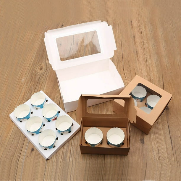 Hongchun White Paper Bakery Boxes - 10Pack Pastry Boxes with Window for ...