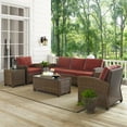Crosley Furniture Bradenton 5-Piece Outdoor Wicker Sofa Conversation ...