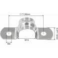 50 Pcs 12mm Stainless Steel Rigid Pipe Strap U Bracket Two Hole Conduit ...