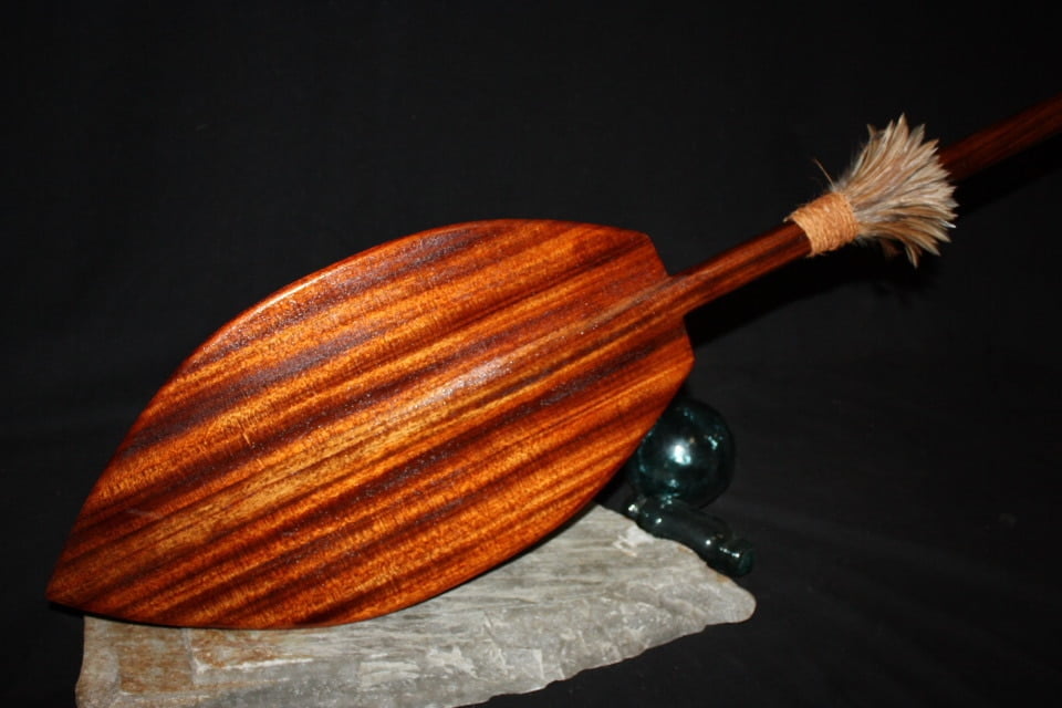 Tear Drop Canoe Paddle 60"w/ Rooster Feathers | #KOAM001 - Walmart.com