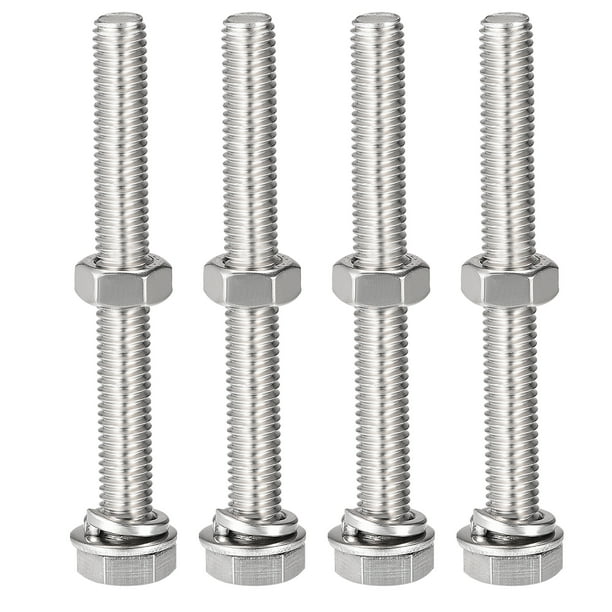 Uxcell M8 x 70mm 304 Stainless Steel Hex Head Screws Bolts, Nuts, Flat ... Uxcell M8 x 70mm 304 Stainless Steel Hex Head Screws Bolts, Nuts, Flat ...