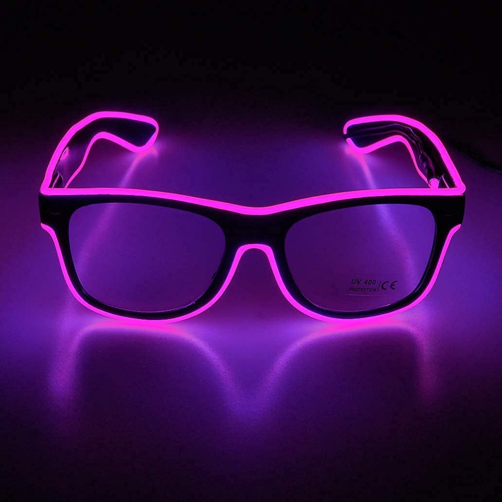LINLIN LED Glasses, Light Up Glasses with 4 Modes Neon El Wire LED ...