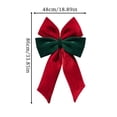 Christmas Bow Ornament, Large 3D Velvet Bow, 1 Piece Red and Green ...