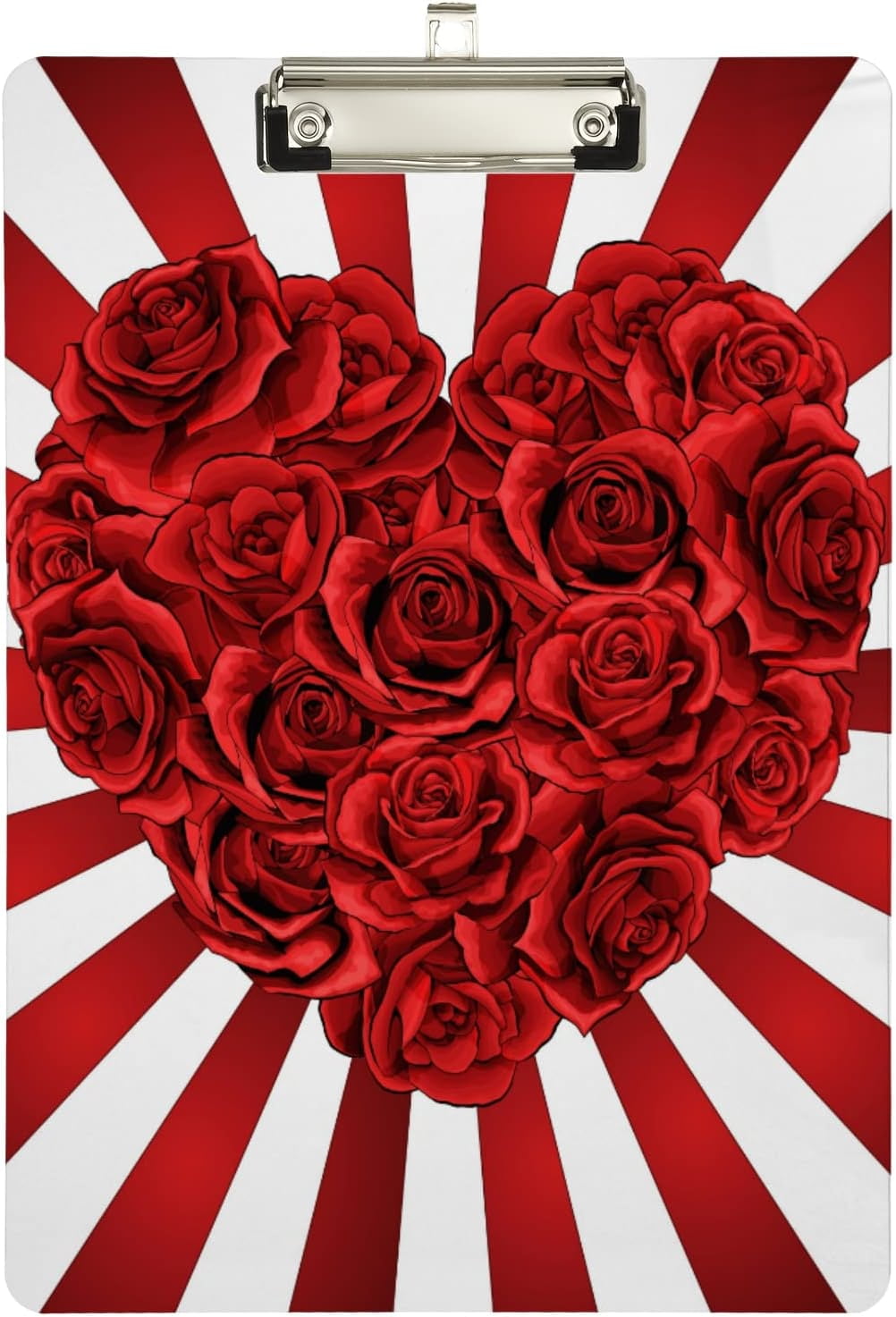 FMSHPON Heart Roses Valentines Day Clipboard Hardboard Wood Nursing ...