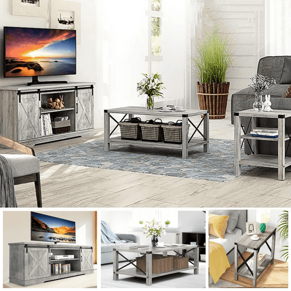 Tv Stand Coffee Table End Table Set