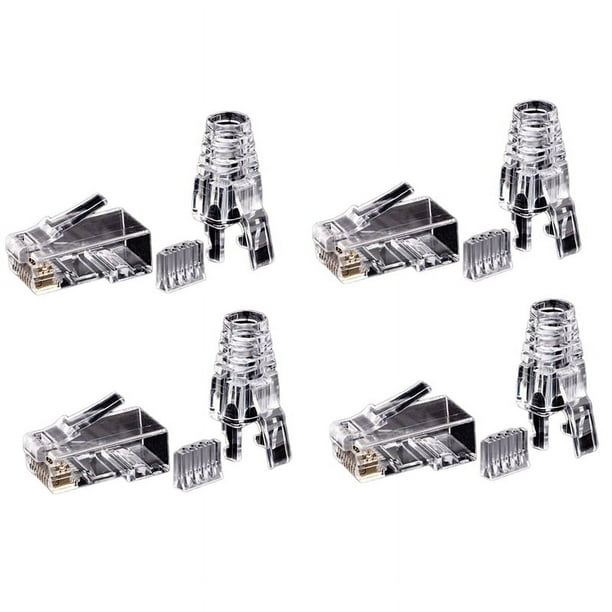 200 Piezas Cat6 RJ45 Conector Cable UTP Jack Ethernet 8P8C Red 6 ...