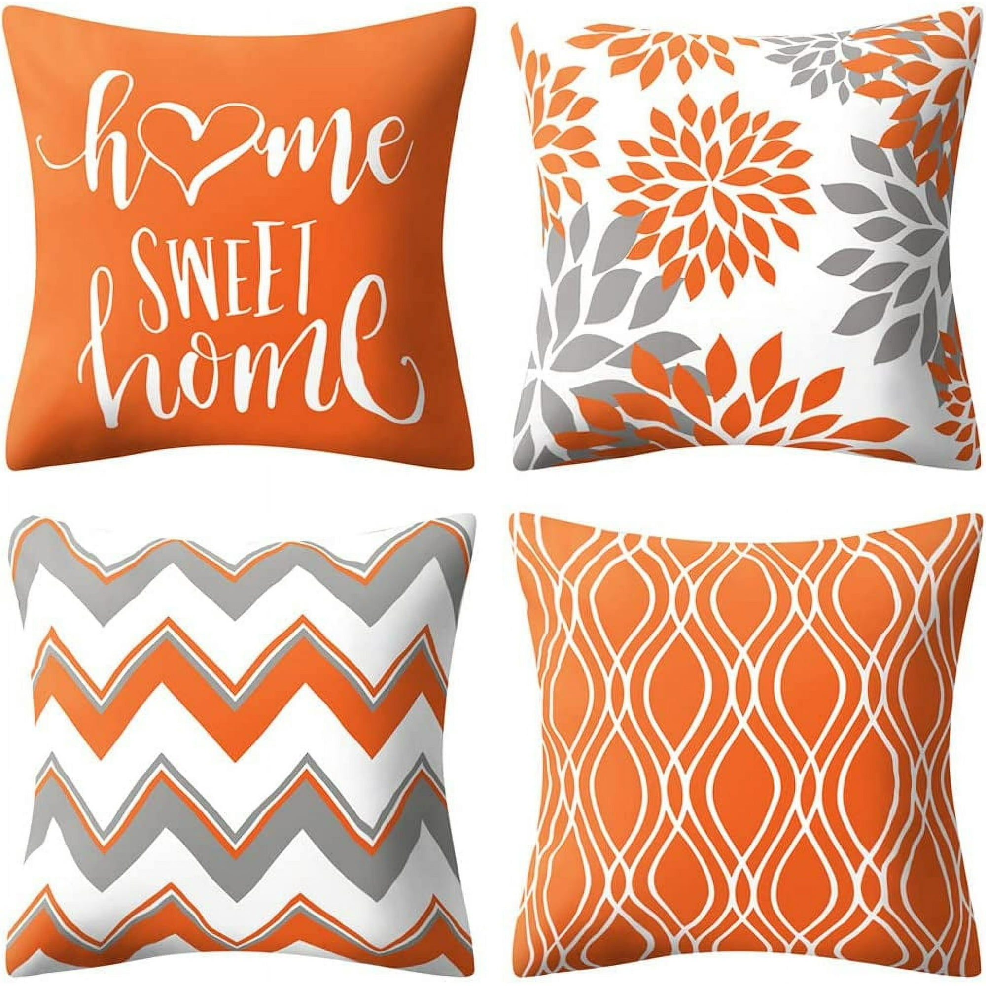 Click here for Hahdaxia Orange Pillow Covers 18x18 Geometric Flor... prices