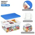 Greentainer Removable Tray Plastic 17 Qt Storage Box, Blue Pack ...