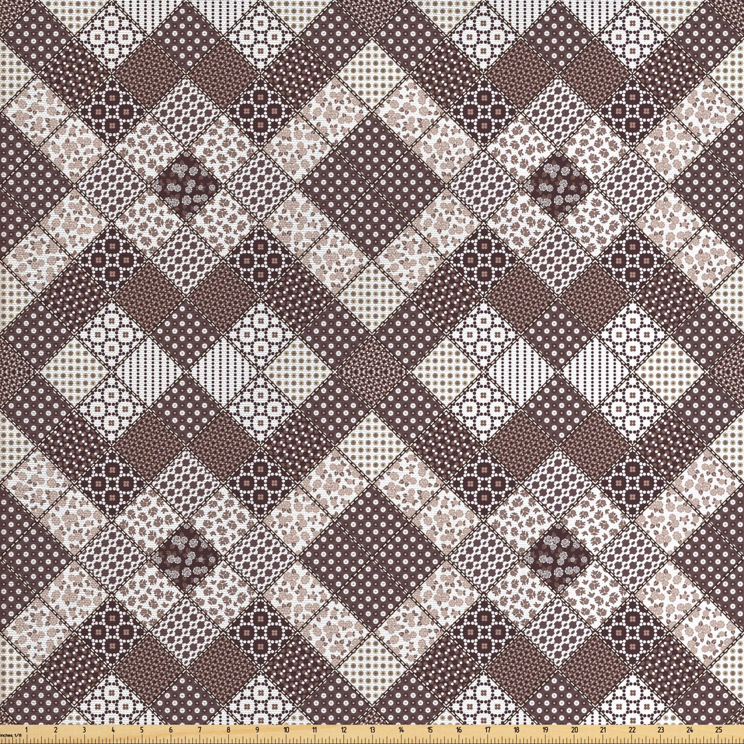 Geometric Fabric by the Yard Upholstery, Abstract Patchwork Pattern ...