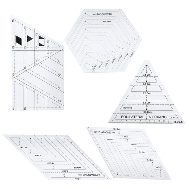 GLOGLOW Regla para acolchar, Juego de 5 Reglas de Patchwork con Regla ...